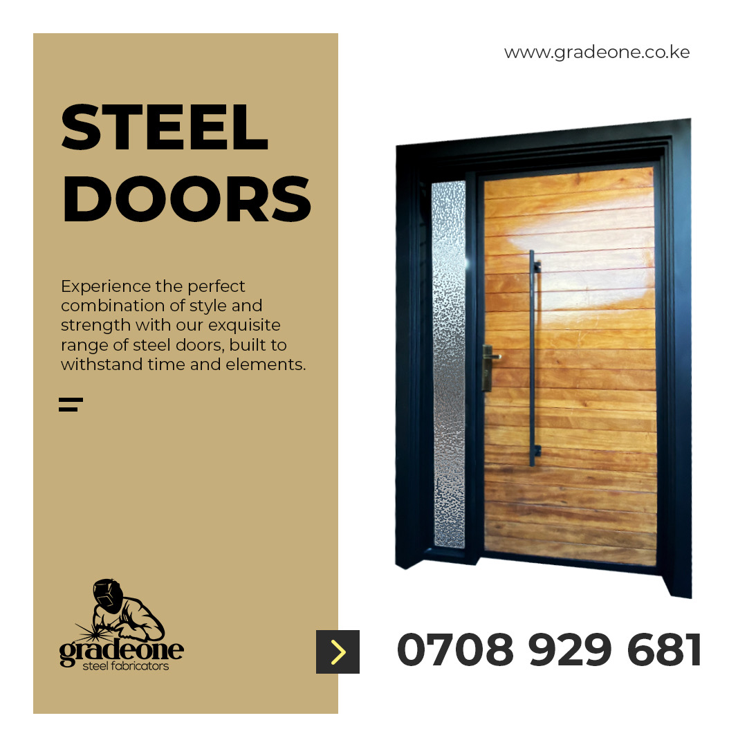 Strength Meets Style: Steel Pivot Doors in Kenya - Grade One Steel ...